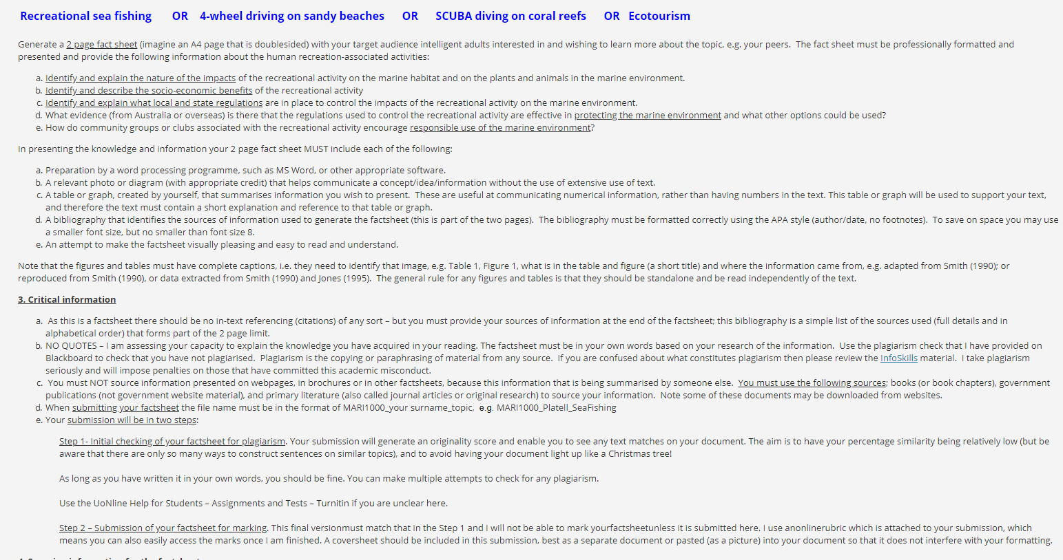 Recreational sea fishing OR 4-wheel driving on sandy | Chegg.com