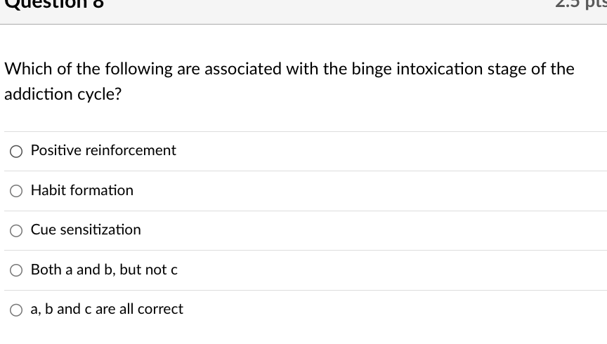 Solved Which of the following are associated with the binge | Chegg.com