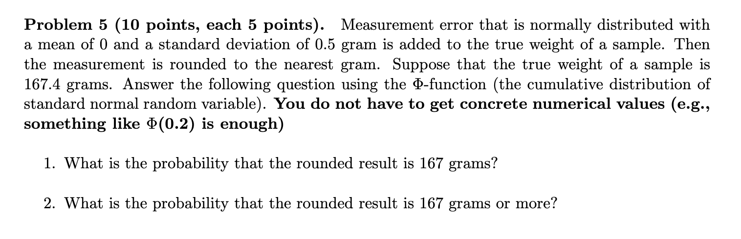 Solved Problem 5 (10 points, each 5 points). Measurement | Chegg.com