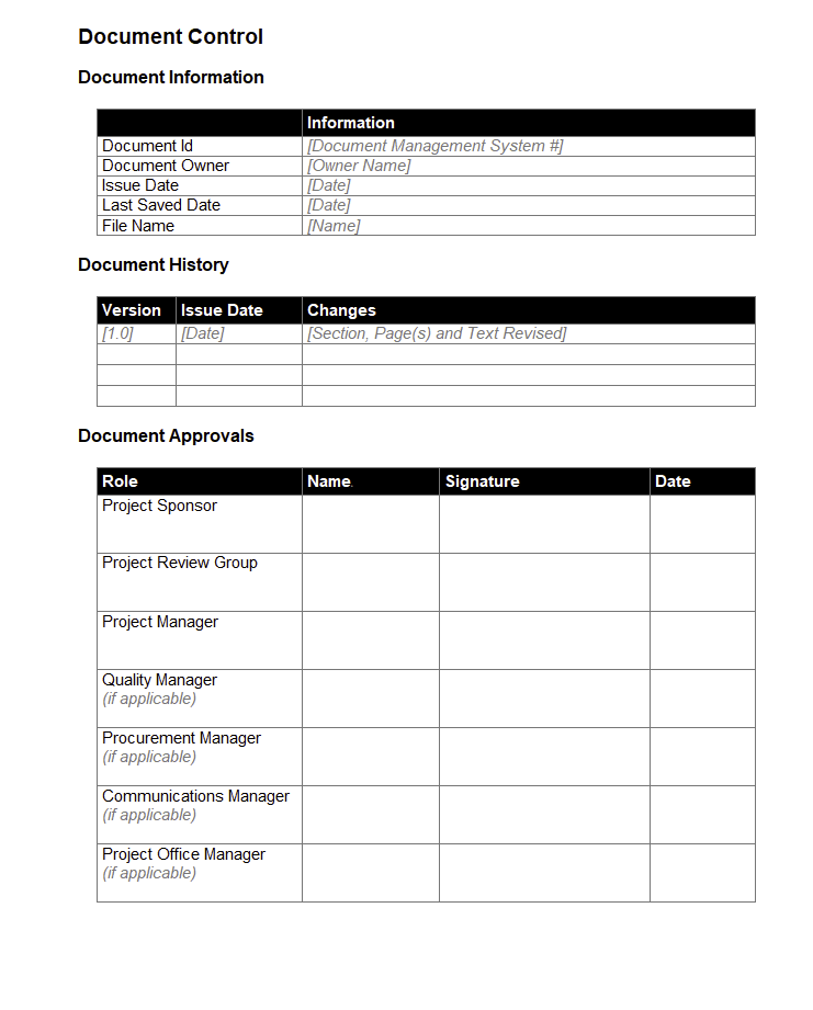 )Document Control Document Information Document | Chegg.com