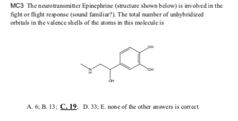 Solved MC4 The number of unhybridized valence shell orbitals | Chegg.com