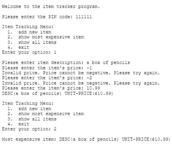 Solved Programming Project #1: Track Items Objectives: Use | Chegg.com