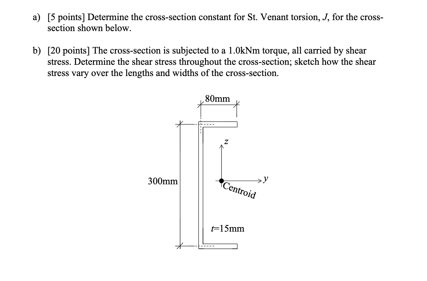 Solved a) [5 points] Determine the cross-section constant | Chegg.com