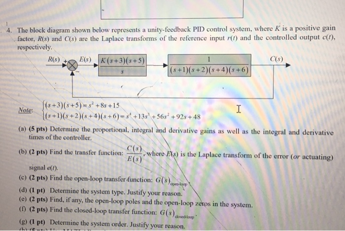 Solved The block diagram shown below represents a | Chegg.com