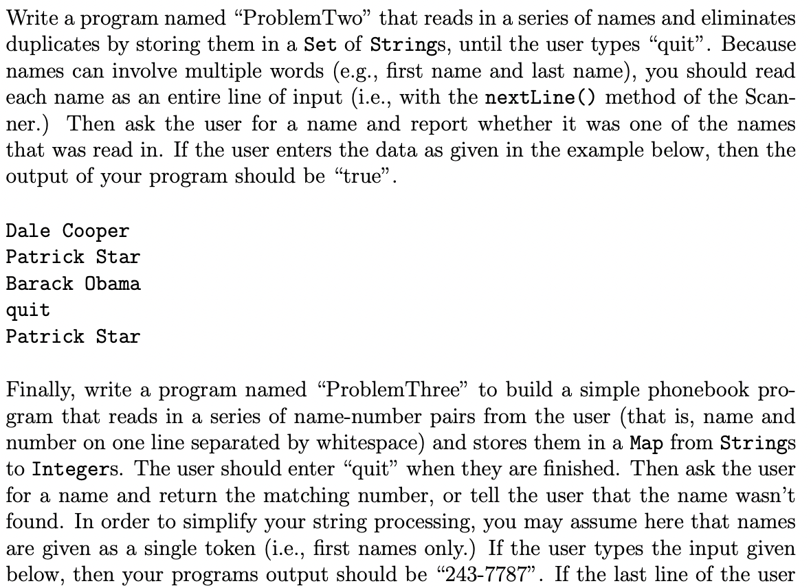 Solved Write a program named “Problem Two” that reads in a | Chegg.com