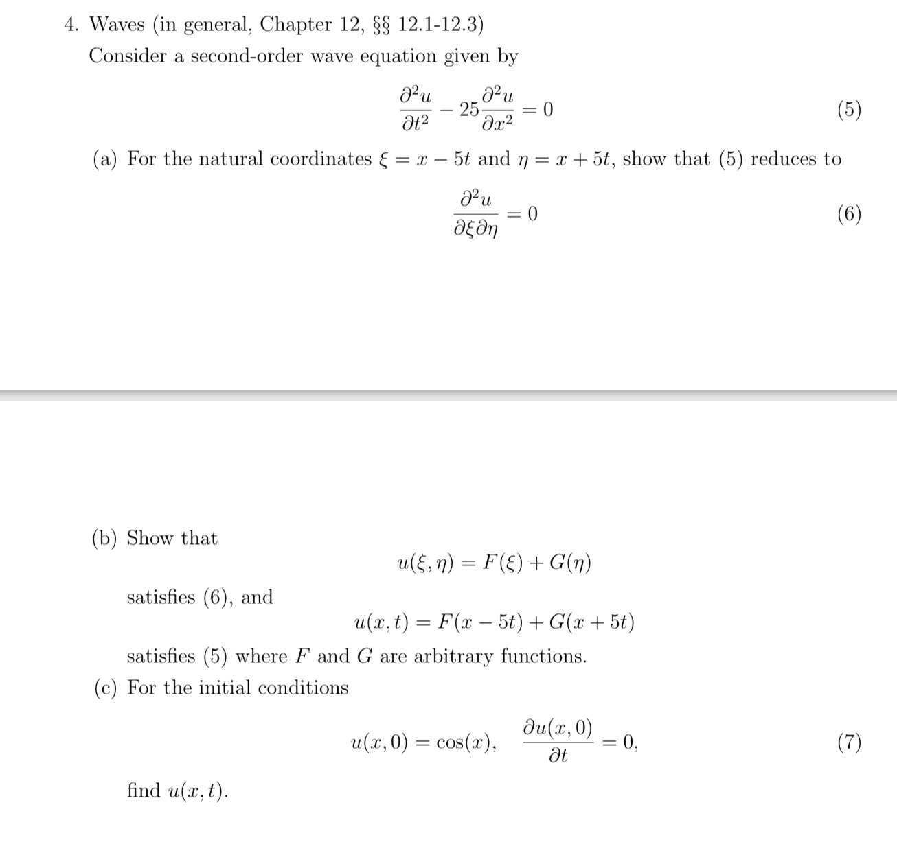 Solved 4. Waves (in general, Chapter 12,§§12.1−12.3 ) | Chegg.com