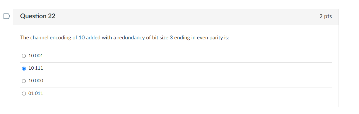 Solved The channel encoding of 10 added with a redundancy of | Chegg.com
