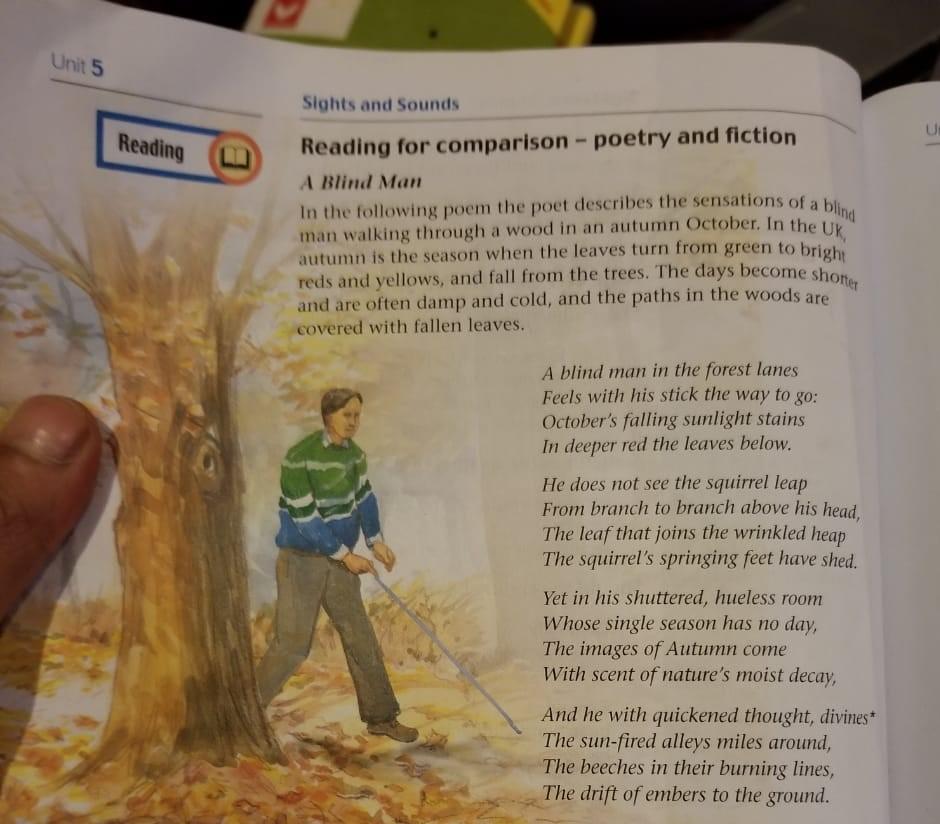 Solved Task: Read the poem, "The Blind Man" and fiction 'The | Chegg.com