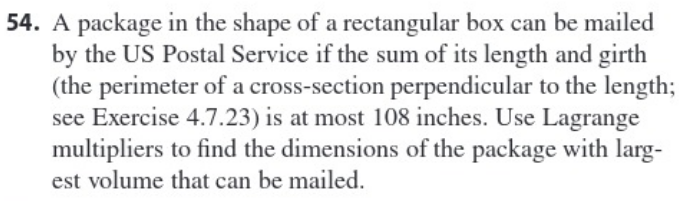 Solved 54. A package in the shape of a rectangular box can | Chegg.com