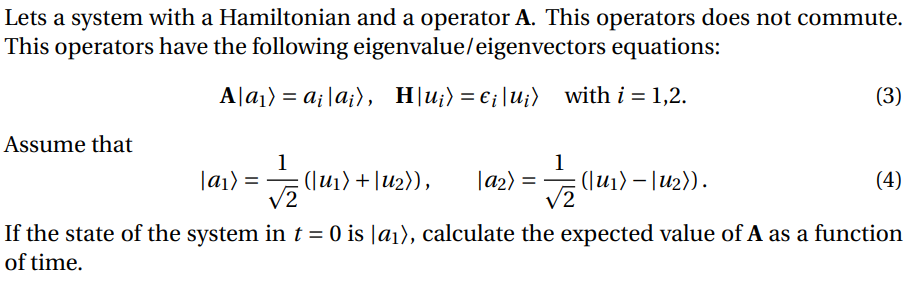 Solved Lets a system with a Hamiltonian and a operator A. | Chegg.com