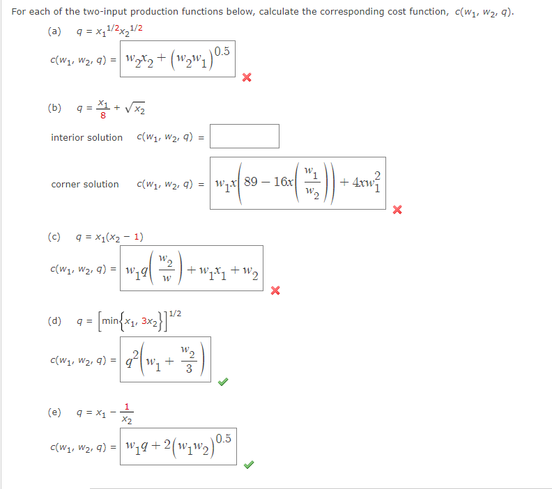 Solved For Each Of The Two Input Production Functions Below 0481