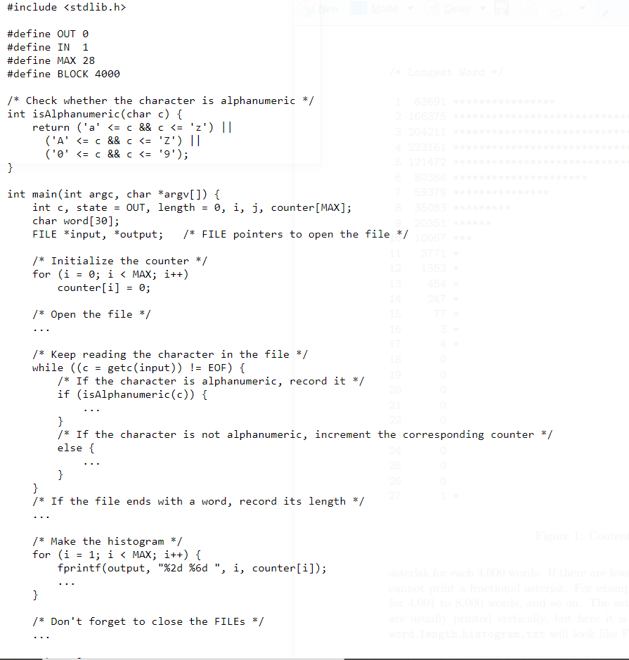 Solved #include #define OUT O #define IN 1 #define MAX 28 | Chegg.com