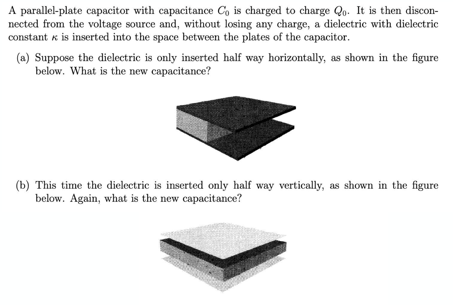 Solved A parallel-plate capacitor with capacitance C0 is | Chegg.com