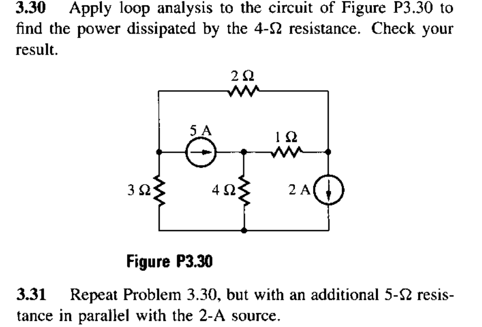 Solved 3.30 Apply loop analysis to the circuit of Figure | Chegg.com