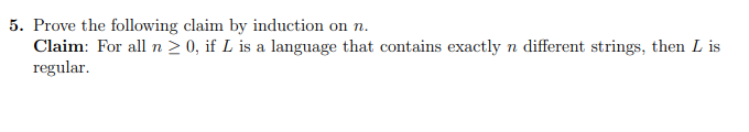 Solved 5. Prove the following claim by induction on n. | Chegg.com
