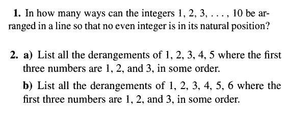 Solved 1. In how many ways can the integers 1, 2, 3, ..., 10 | Chegg.com