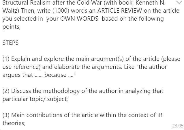Structural Realism after the Cold War (with book, | Chegg.com
