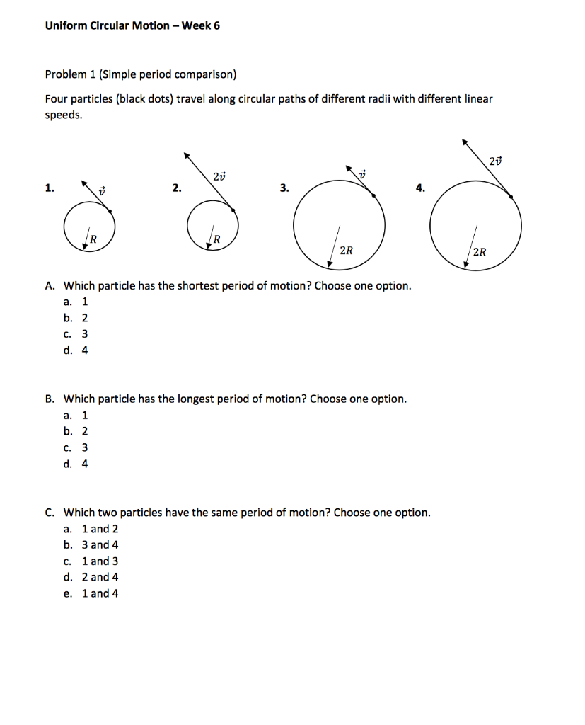 Solved Uniform Circular Motion -Week 6 Problem 1 (Simple | Chegg.com