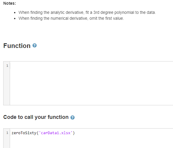 Solved zeroToSixty O solutions submitted (max: Unlimited) | Chegg.com