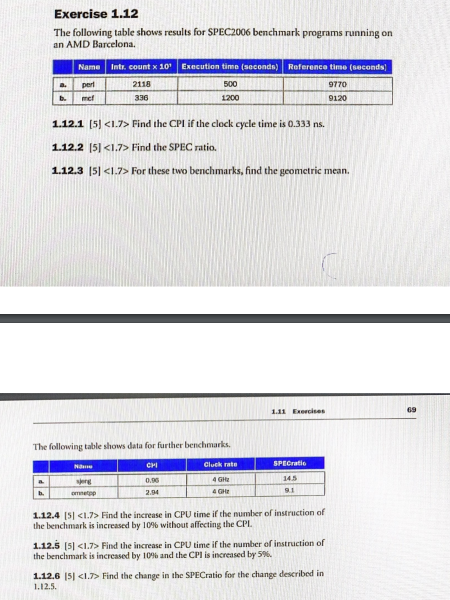 Solved The following table shows results for SPEC2006 | Chegg.com