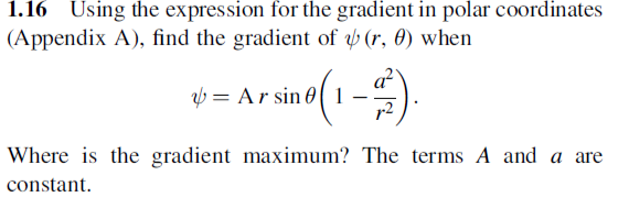 Solved 1.16 Using the expression for the gradient in polar | Chegg.com