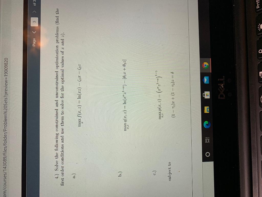Solved Solve these constrained and unconstrained | Chegg.com