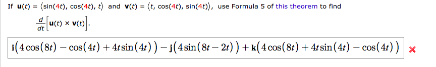 If u(t) sin(4t), cos(4t),and v() (t, cos(4t), | Chegg.com