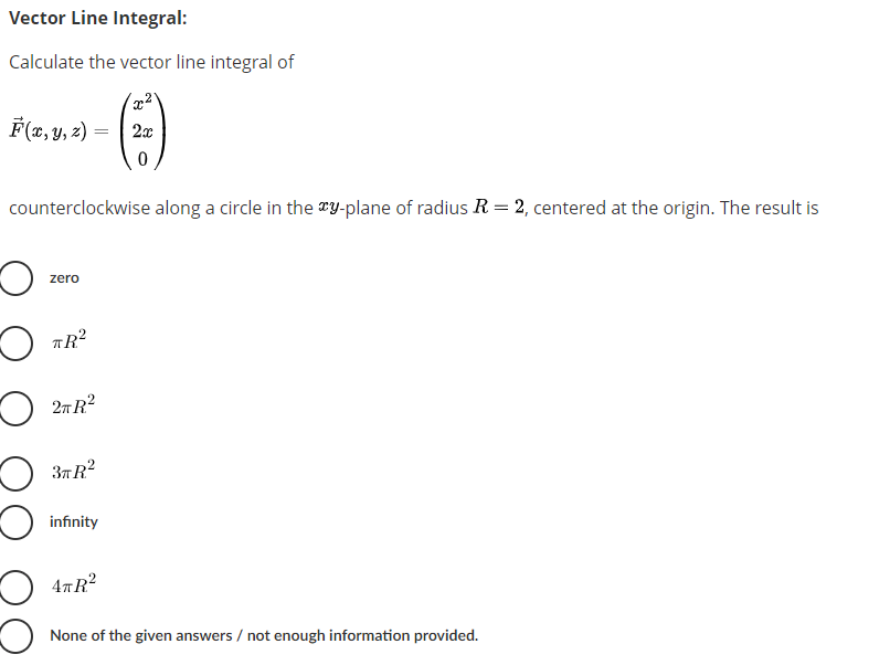 Solved Vector Line Integral: Calculate the vector line | Chegg.com