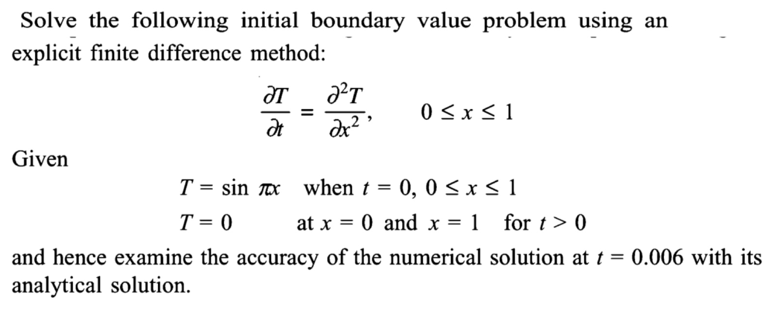 Solved Solve the following initial boundary value problem | Chegg.com
