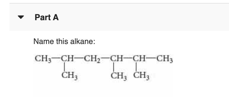 Solved Part A Name this alkane: CH3-CH2-CH-CH2-CH2-CH3 | CH3 | Chegg.com