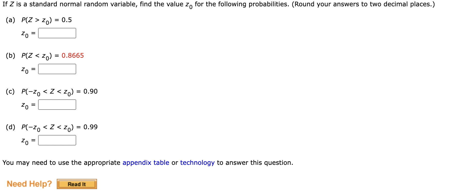 Solved If Z Is A Standard Normal Random Variable Find The
