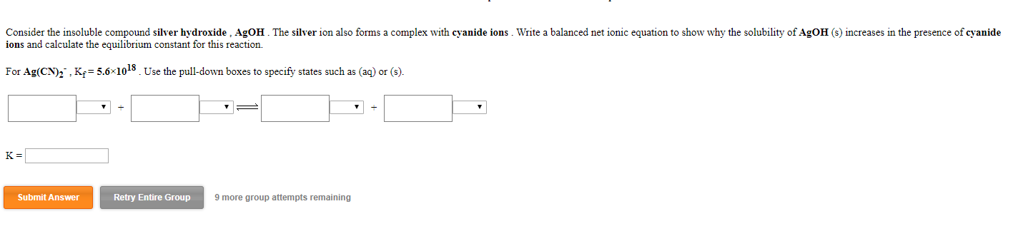 Solved Consider the insoluble compound silver hydroxide. | Chegg.com