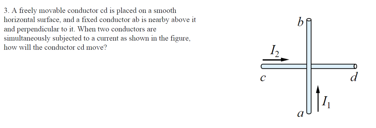 Solved 3. A freely movable conductor cd is placed on a | Chegg.com