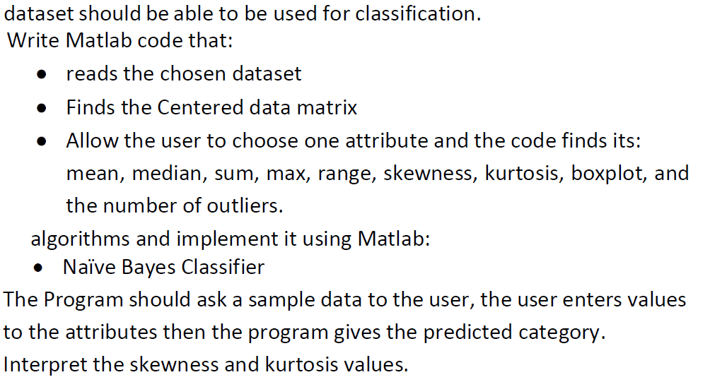 Write Matlab Code Randomly Numeric Classification | Chegg.com