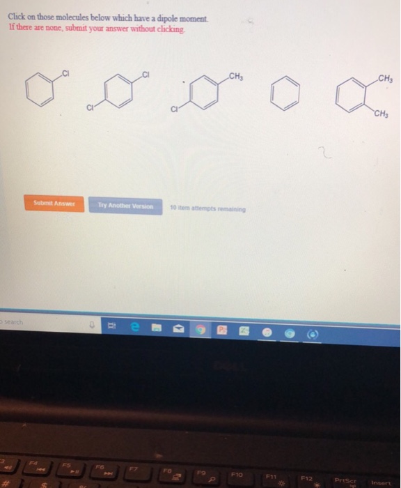 Solved Click on those molecules below which have a dipole | Chegg.com