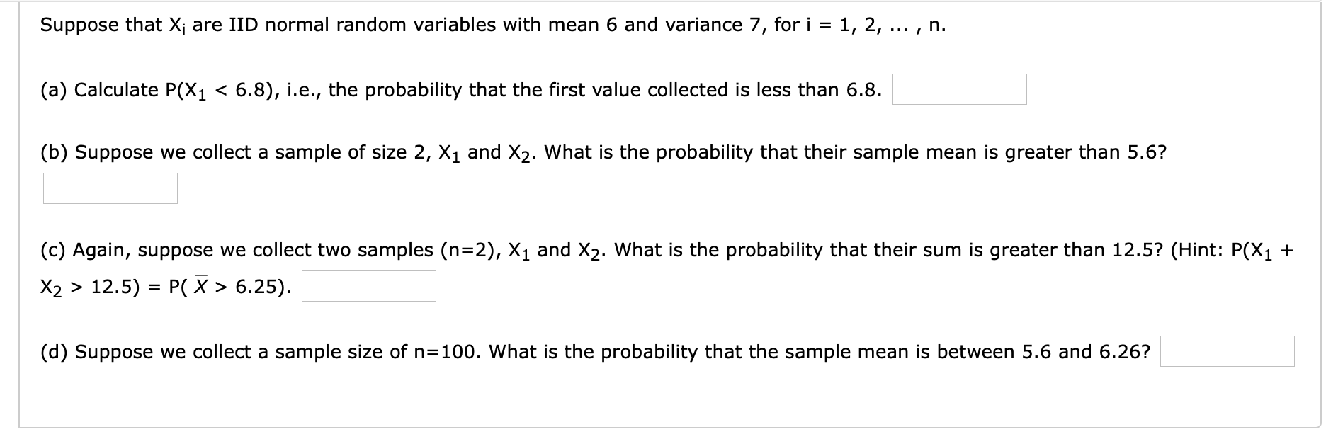 Solved Suppose that Xi are IID normal random variables with | Chegg.com