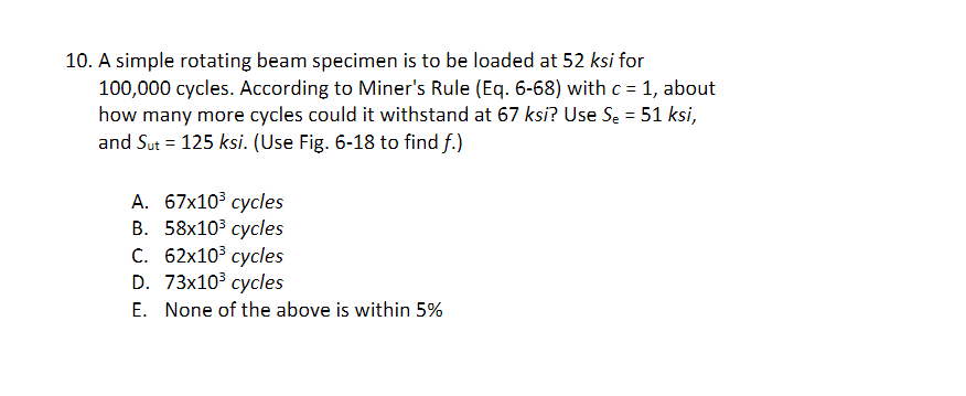 Solved A simple rotating beam specimen is to be loaded at | Chegg.com