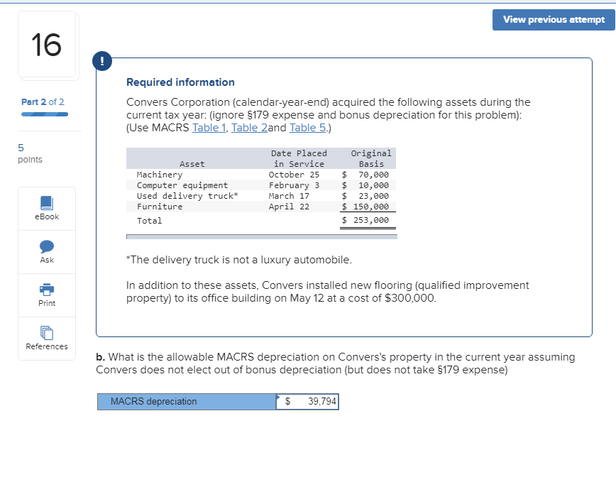 Solved TABLE 4 Nonresidential Real Property Mid-Month | Chegg.com