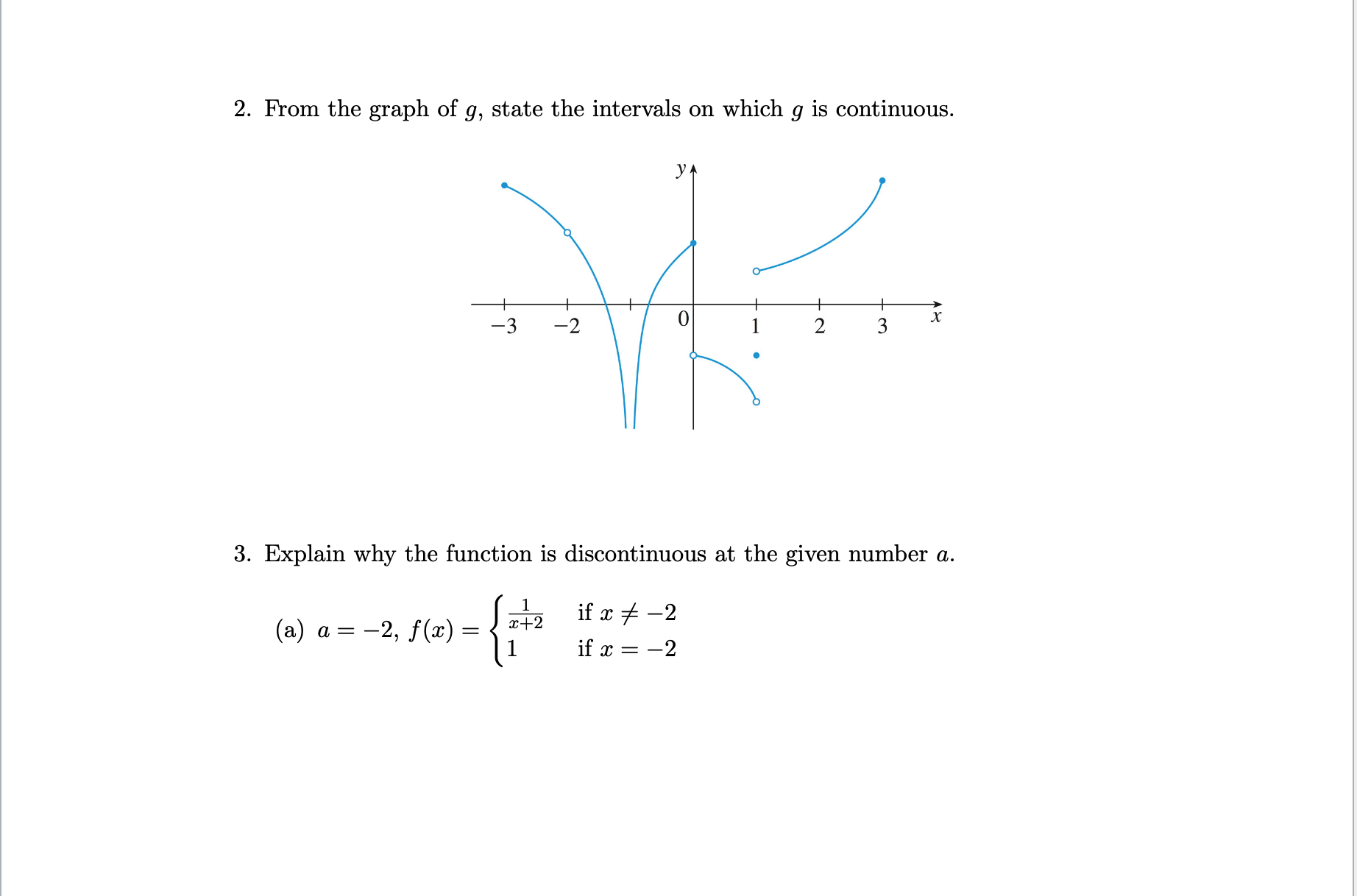 Solved 2. From the graph of g, state the intervals on which | Chegg.com