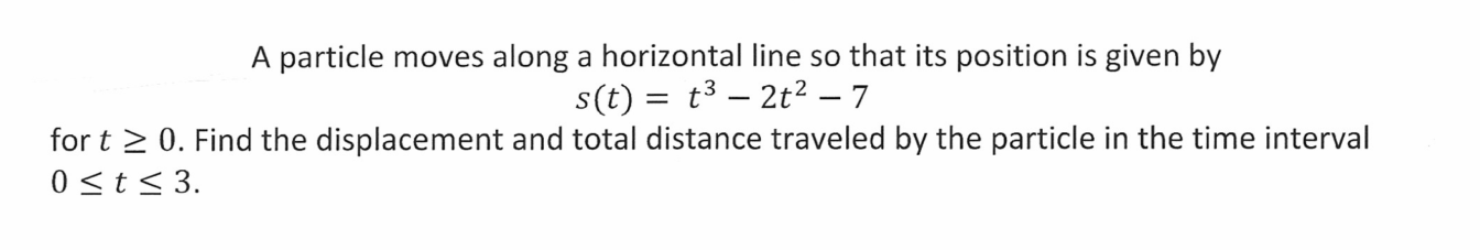 Solved A particle moves along a horizontal line so that its | Chegg.com