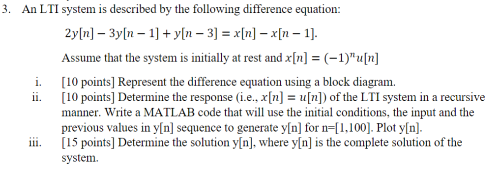 Solved An LTI system is described by the following | Chegg.com