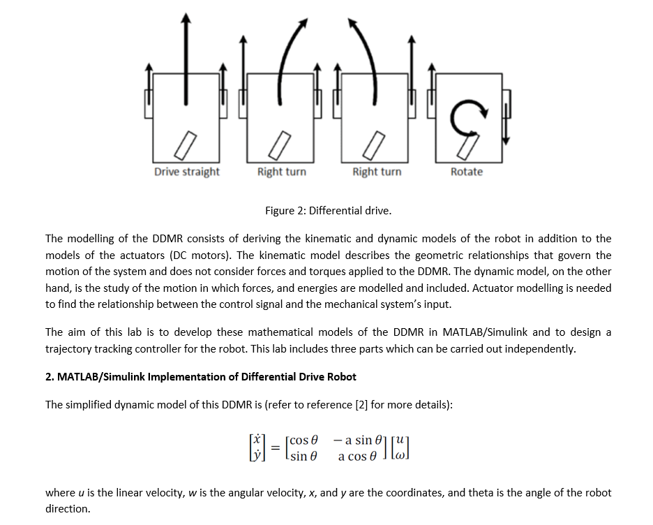 Solved WORK DESCRIPTION 1. Introduction A differential drive | Chegg.com
