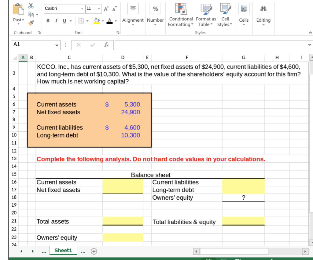 Solved 11 A A Calibri Conditional Format as Cell A Paste | Chegg.com