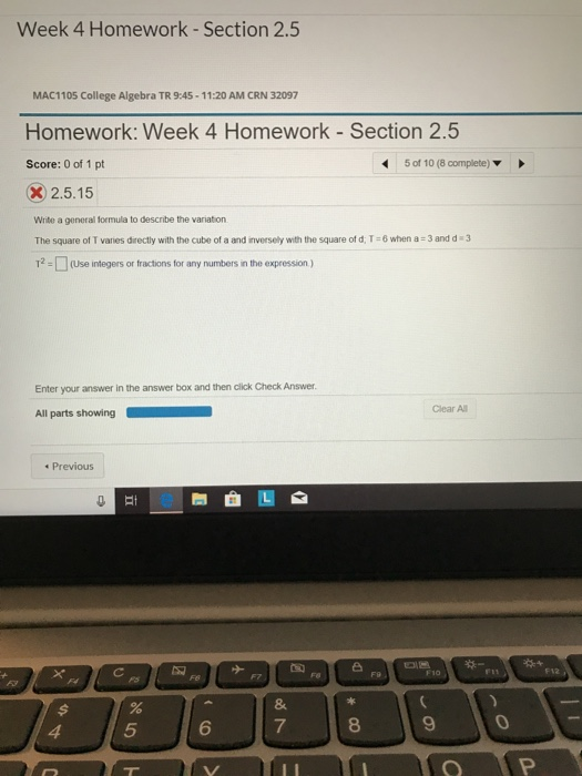 Solved Week 4 Homework -Section 2.5 MAC1105 College Algebra | Chegg.com