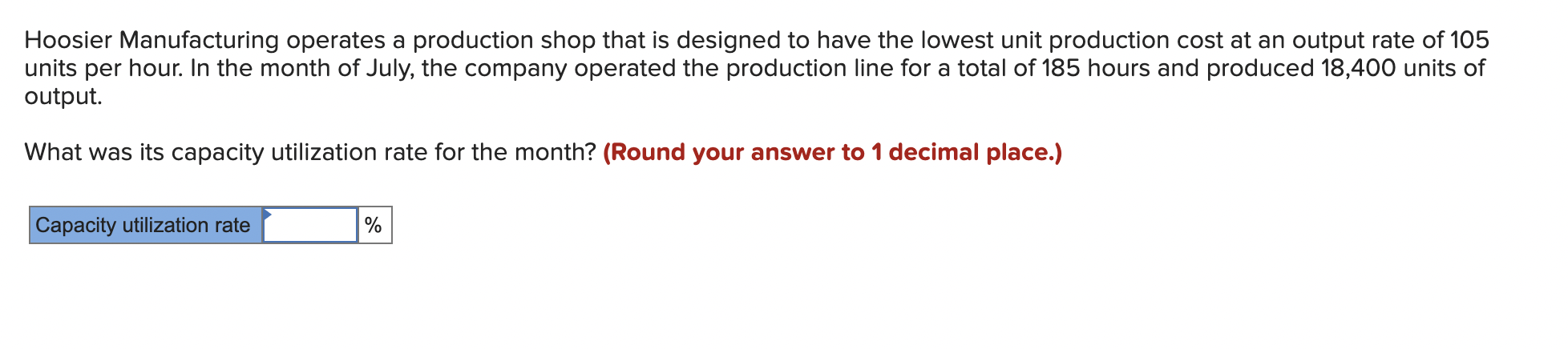 Solved Hoosier Manufacturing operates a production shop that | Chegg.com