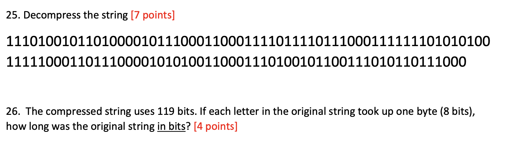 Solved Decompress the | Chegg.com