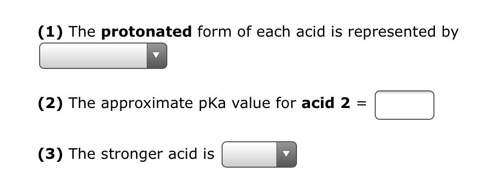 (1) The protonated form of each acid is represented | Chegg.com