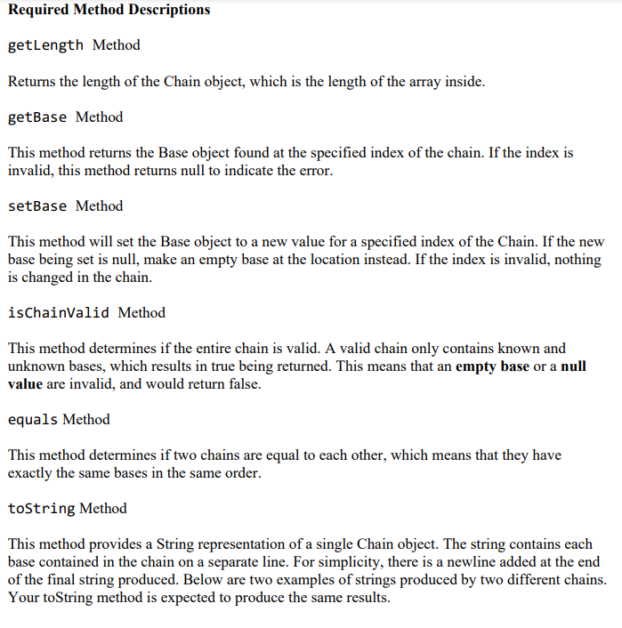 Solved Chain chainBases: Base[] + Chain() + Chain( length: | Chegg.com