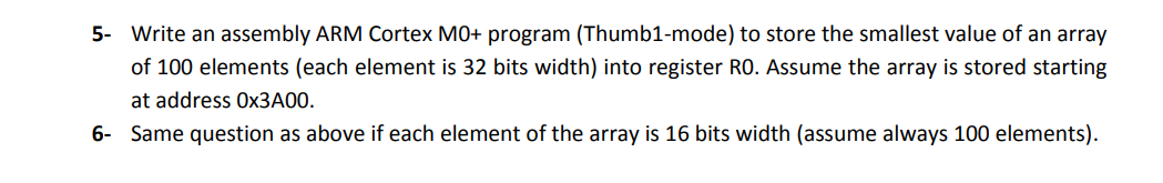 Solved 5 Write An Assembly Arm Cortex M0 Program 