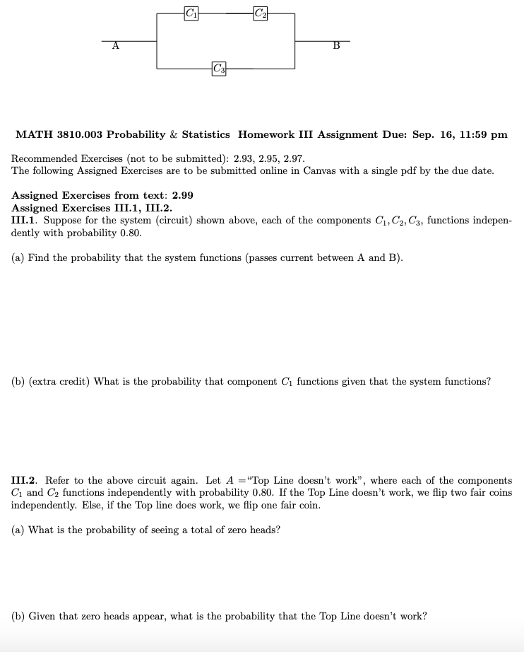 Solved C2 В. C3 MATH 3810.003 Probability & Statistics | Chegg.com